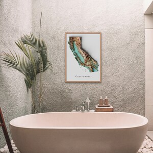 California Relief Map | Printable Decor - Etsy