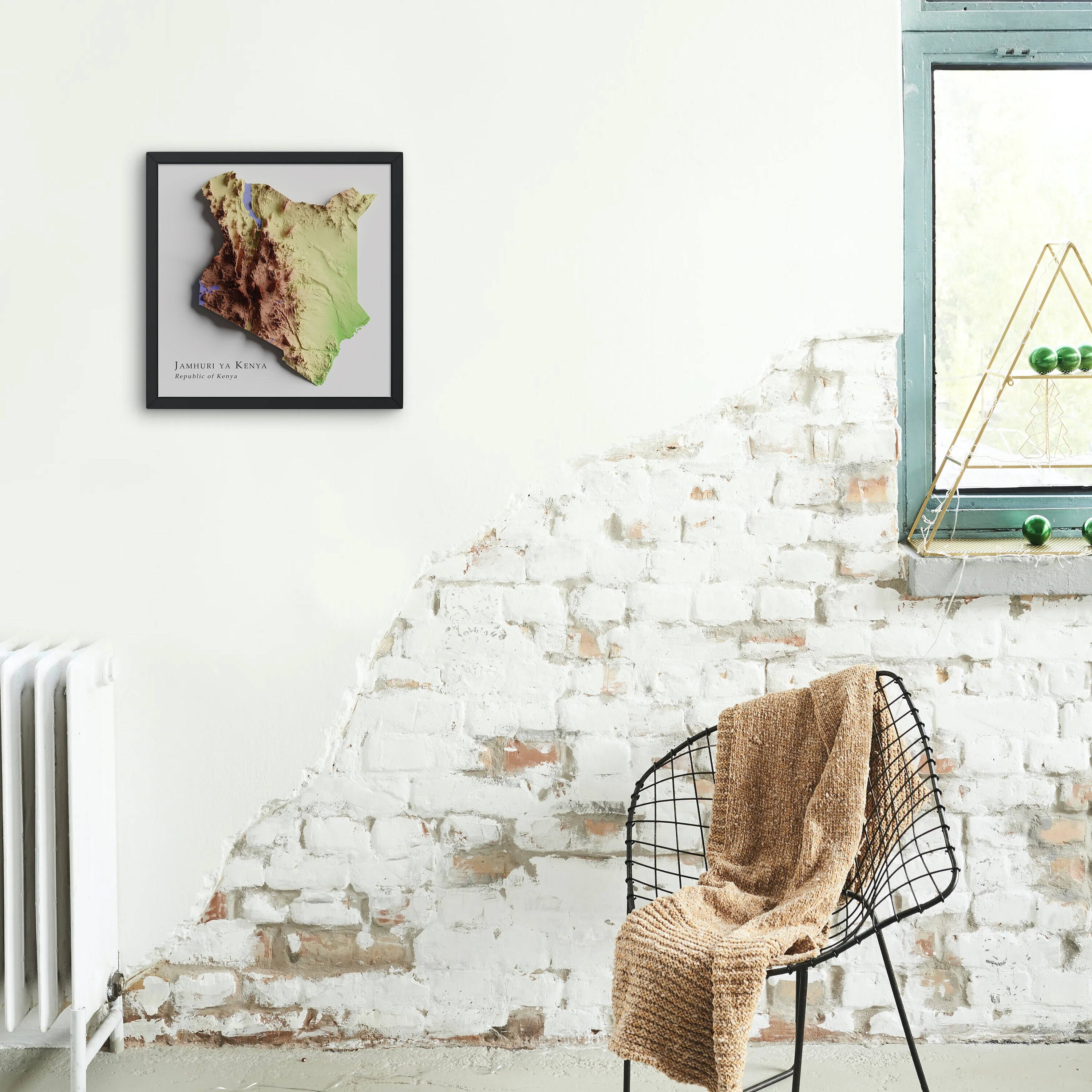 Kenya Relief Map Printable Decor - Etsy