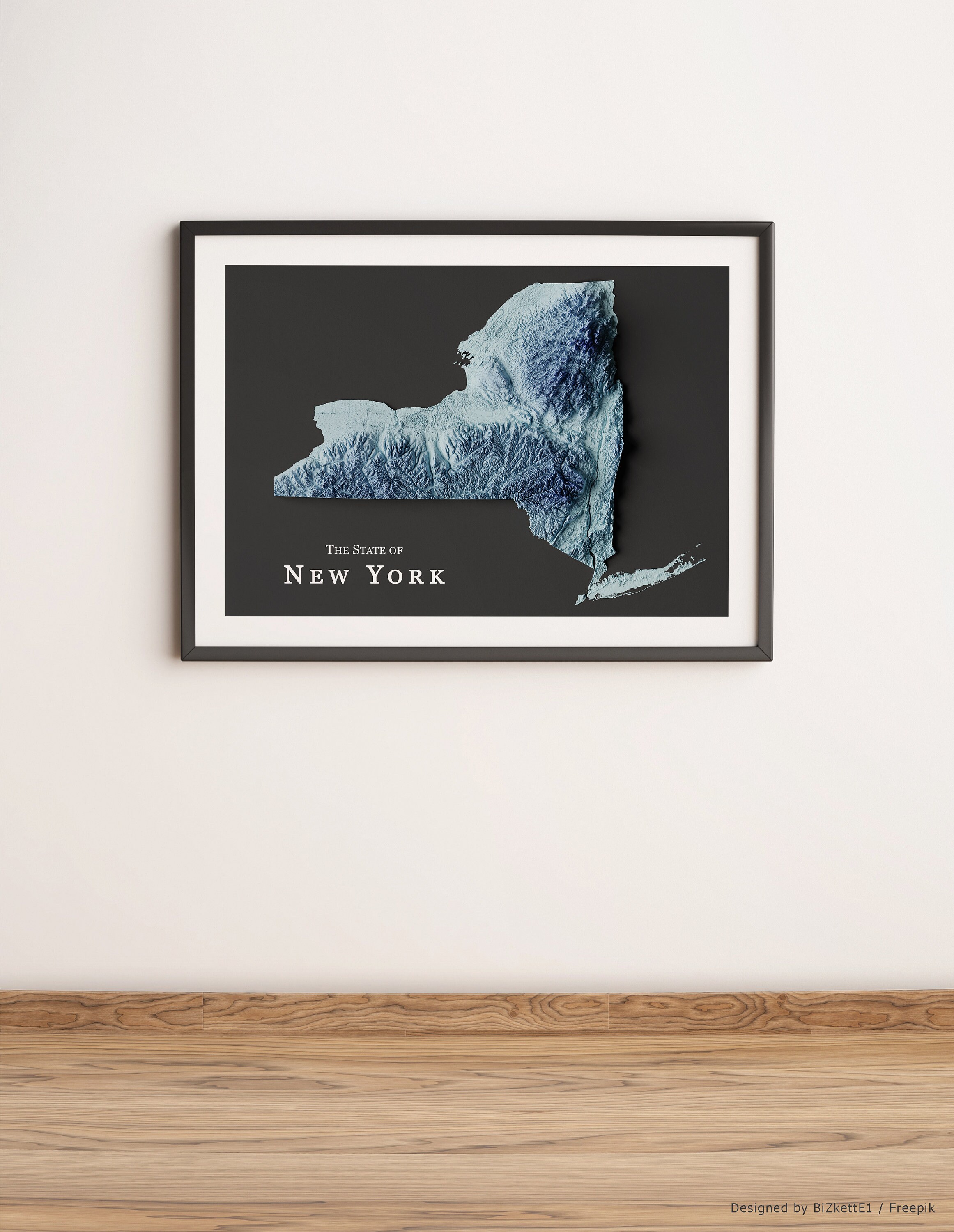 New York State Relief Map | Printable Decor - Etsy