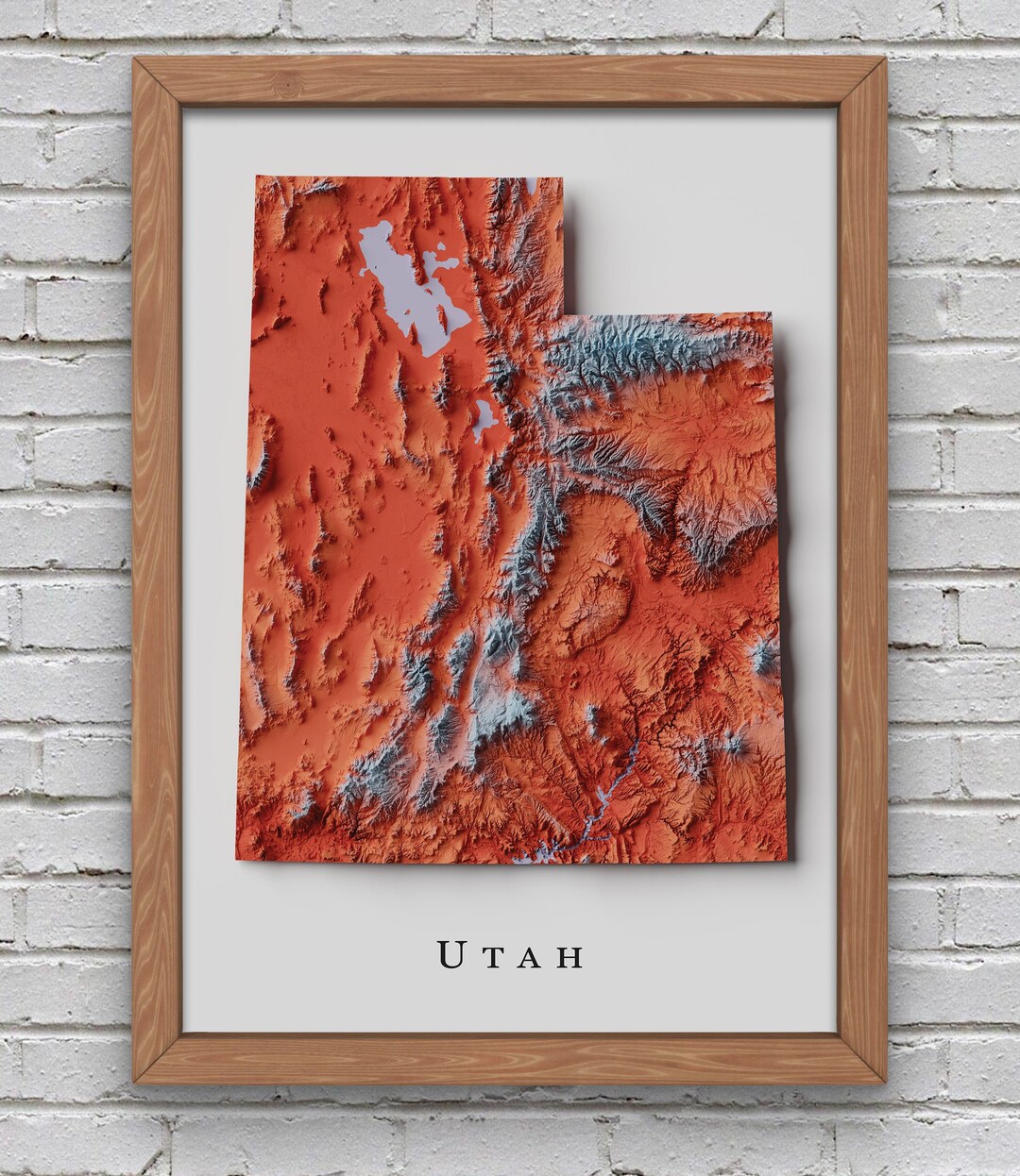 Utah Relief Map | Printable Decor - Etsy