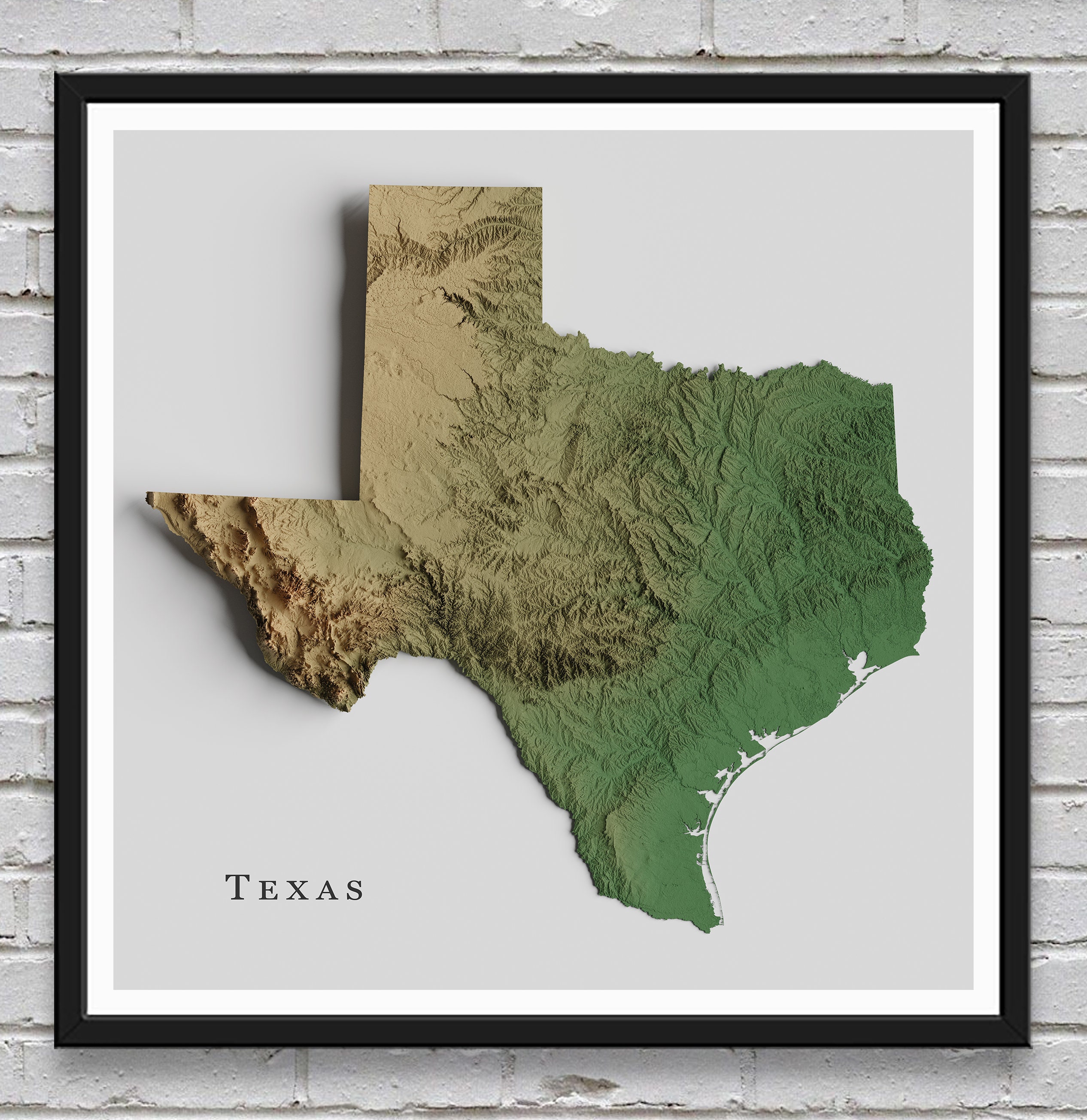 Texas Relief Map | Printable Decor - Etsy