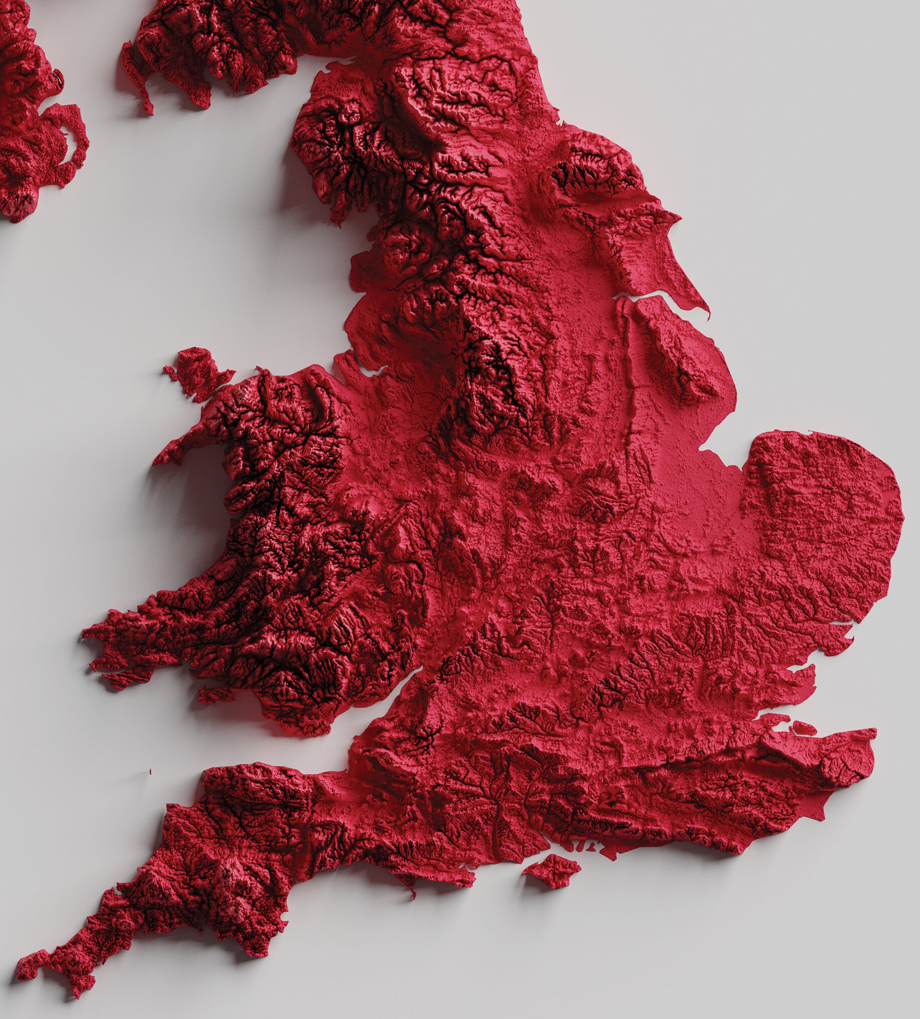United Kingdom Relief Map Printable Decor - Etsy