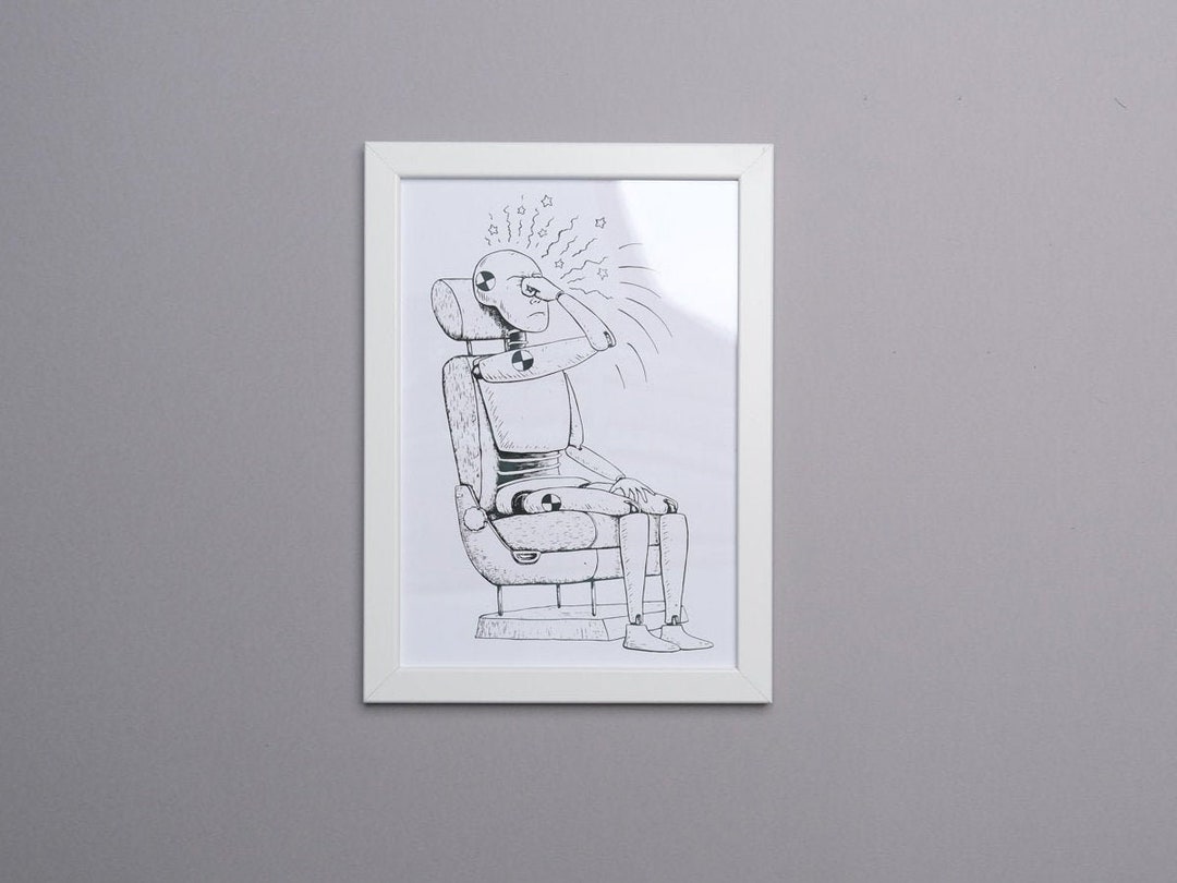 Crash Dummy Graphic Print - A4 Print (unframed) Digital Art - Printed ...