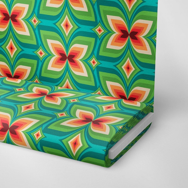 Retro Print Fabric - Etsy