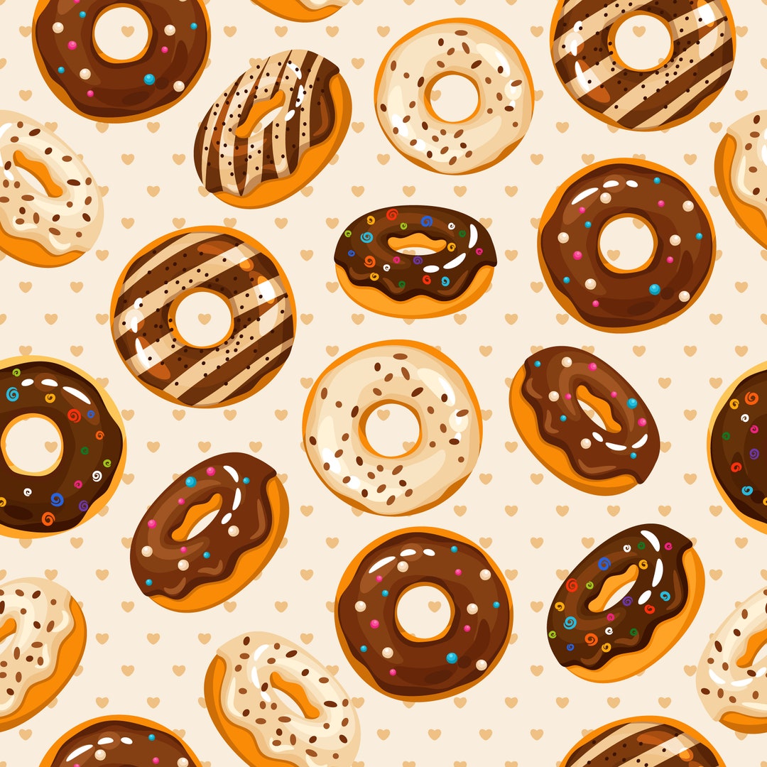 Colorful Donut Fabric by the Yard Food Fabric Sewing Projects Polyester ...