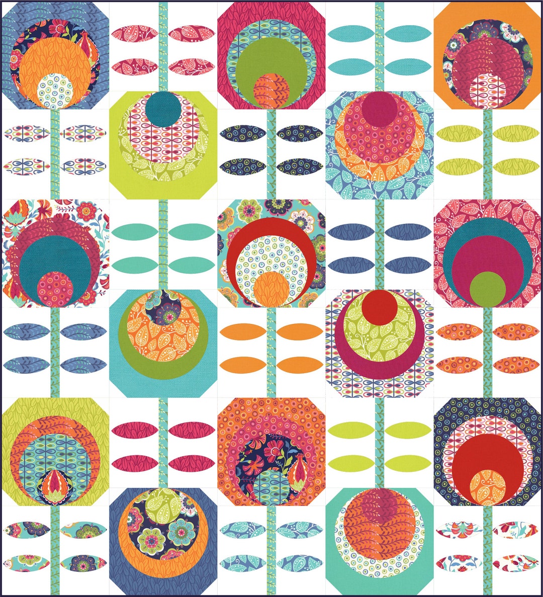 82 1950's 1960's Retro Fabric by the Yard Vintage Flowers Fabric Pes ...