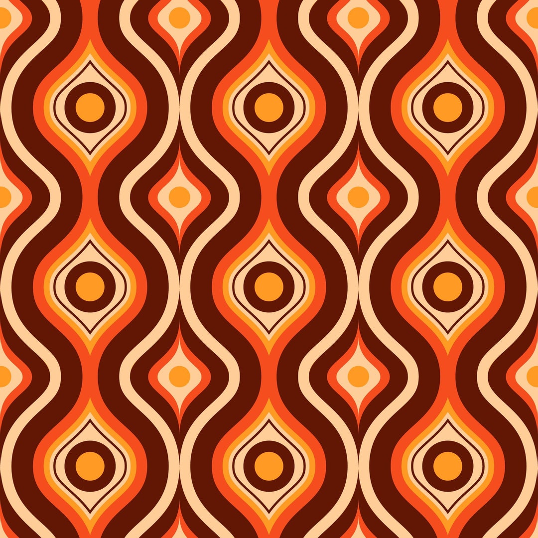 Retro Groove Fabric 1960's Retro Geometric Fabrics - Etsy