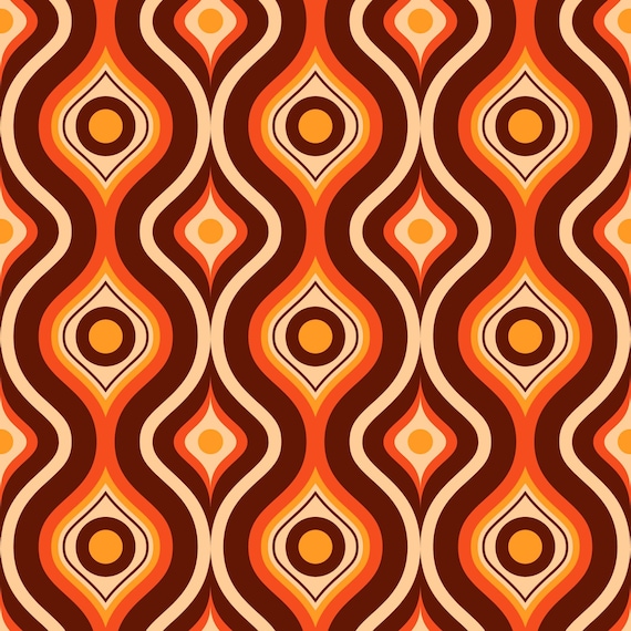 Retro Groove Fabric 1960's Retro Geometric Fabrics - Etsy