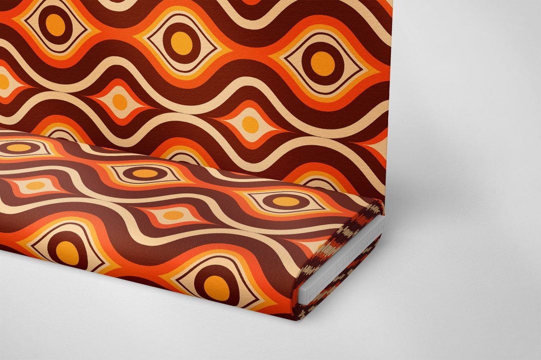 Retro Groove Fabric 1960's Retro Geometric Fabrics Vintage Fabric ...