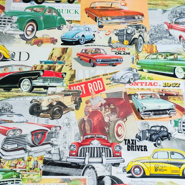 Vintage Car Fabric - Etsy