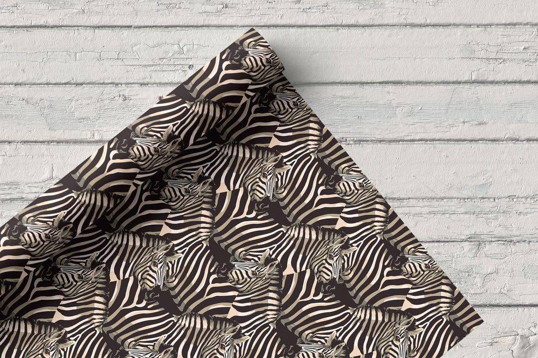 Retro Zebra Print Fabric: 1960s Geometric Polyester Upholstery - Etsy