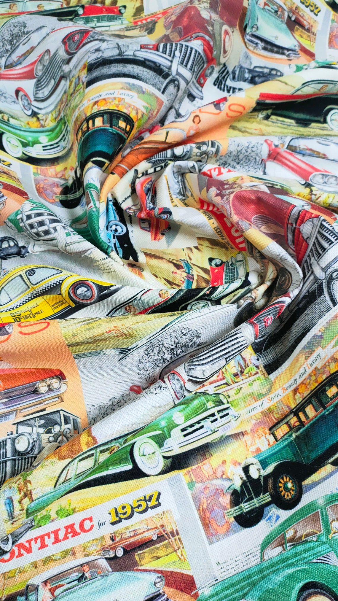 Retro Car Fabric: Vintage Style Upholstery, Drapery & Pillows - Etsy