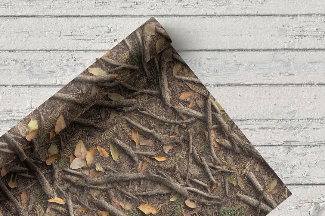 Autumn Oak Bark Fabric – Digital Print Nature-inspired Polyester Fabric ...