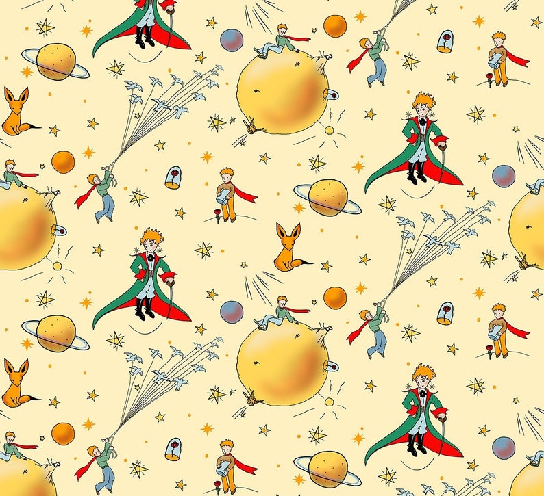 The Little Prince Fabric: Cartoon Upholstery, Kids Room Decor - Etsy