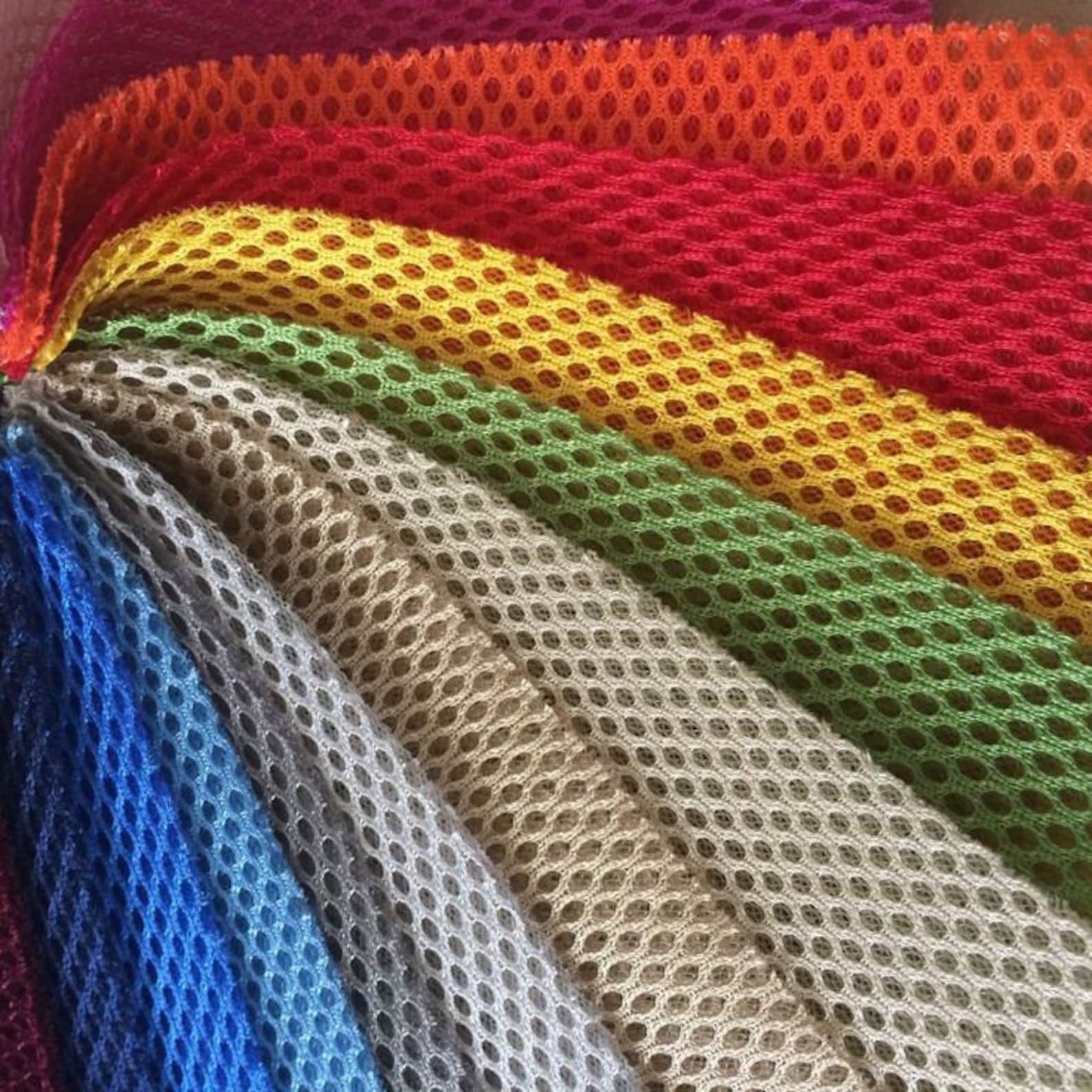 19 Different Color Diamond Mesh Stretch Polyester Fabric by the Yards ...