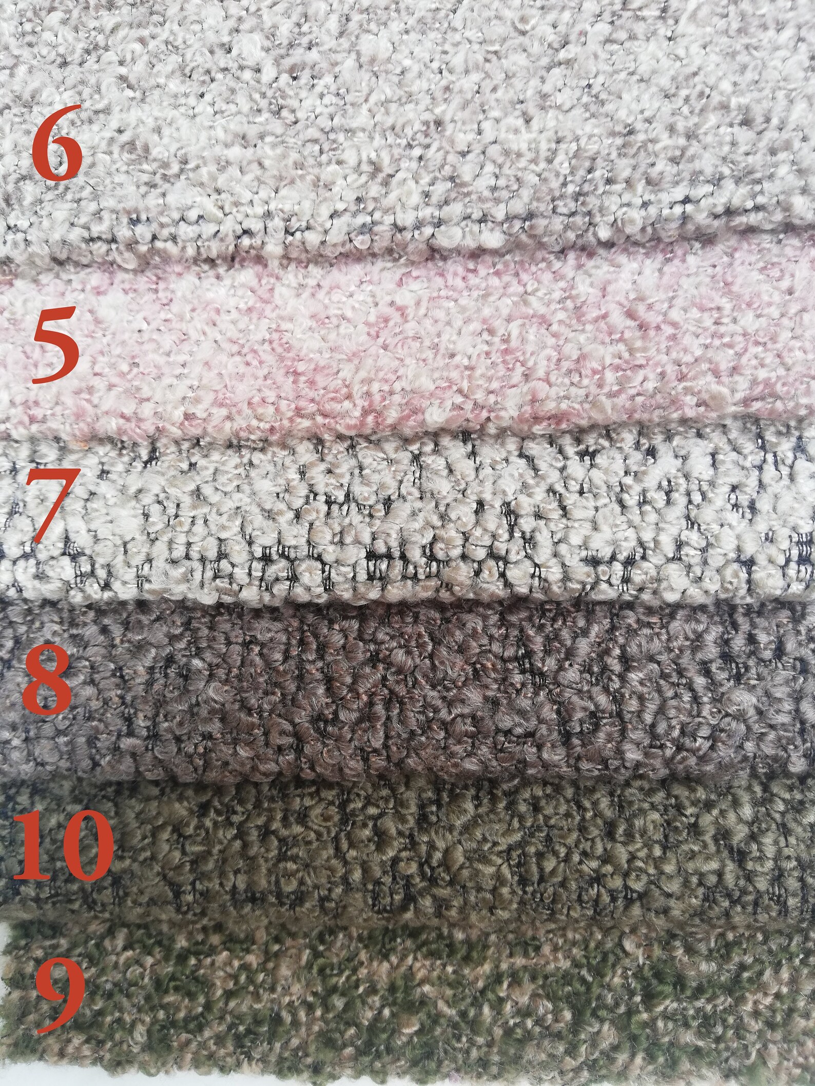 23 Color Boucle Fabric by the Yard, Solid Color Boucle Upholstery ...