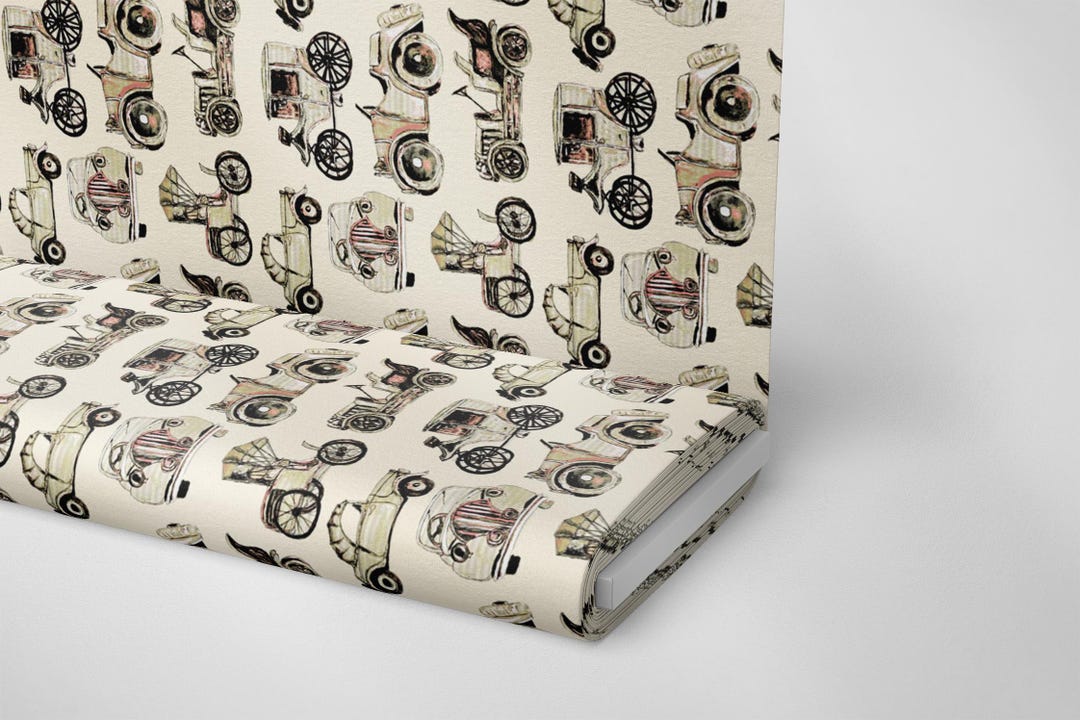Retro Cars Print Fabric: Vintage Style Upholstery Fabric - Etsy