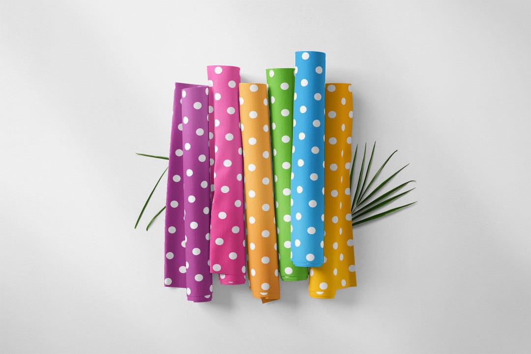 Rainbow Polka Dot Fabric Bundle: Soft Polyester Sewing Fabric - Etsy