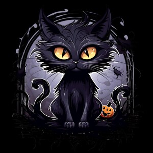 Scary Halloween Cats Panel Fabric | Poster Print, Upholstery, for Use ...