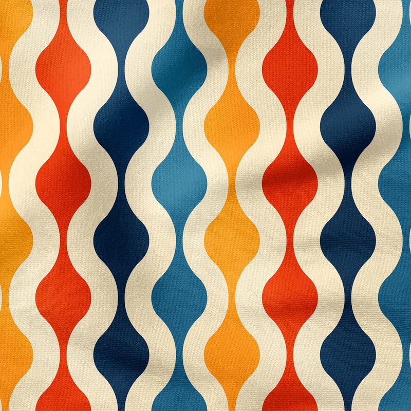 Retro Print Fabric - Etsy