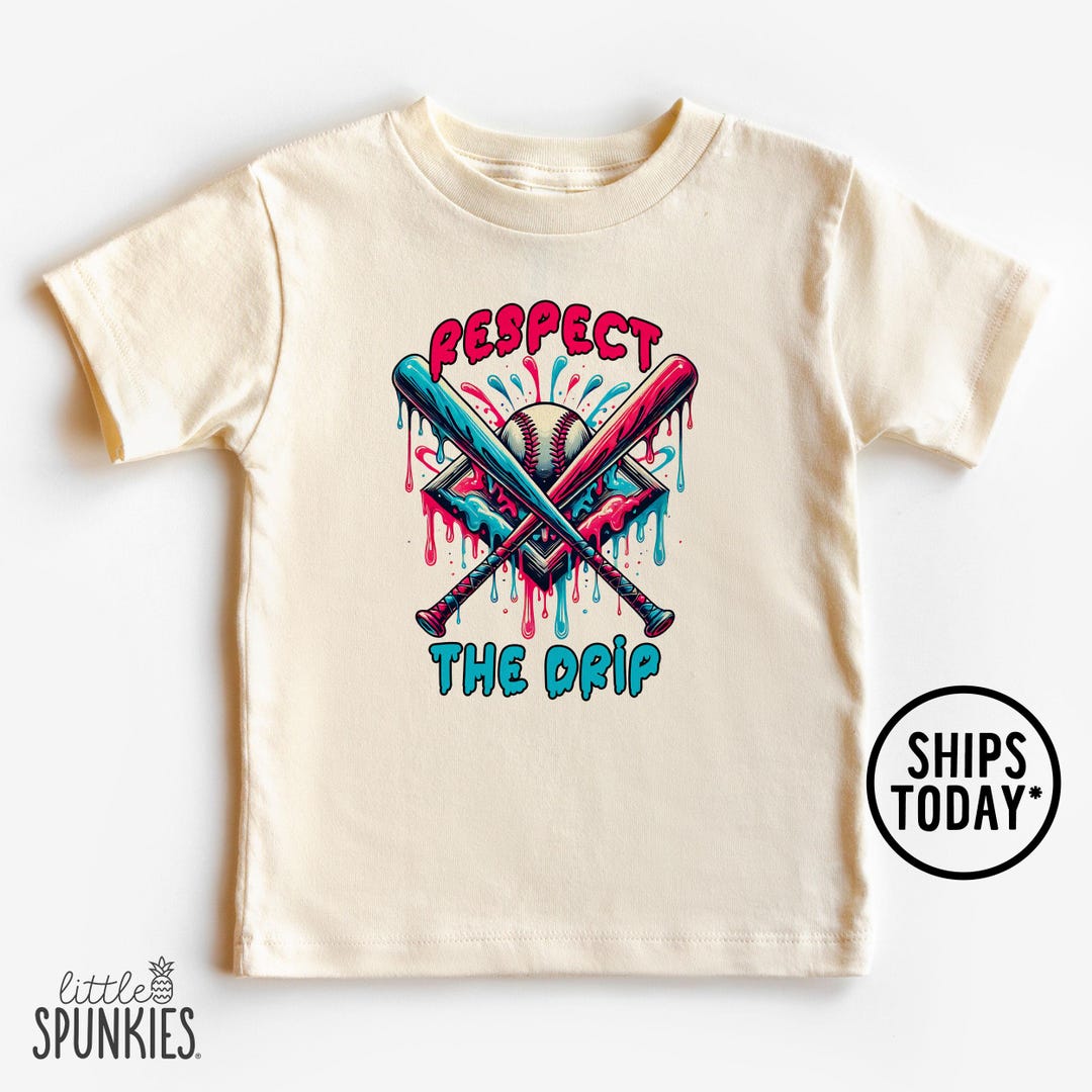 Ice Cream Dripping Home Plate Infant Tee, Respect the Drip Natural Tee ...