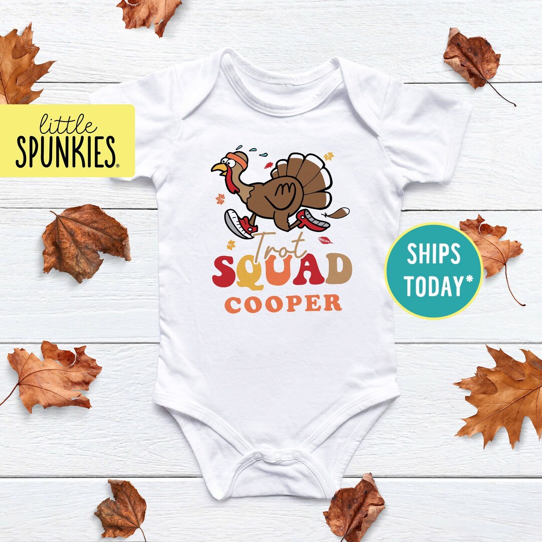Turkey Trot Squad With Name Onesies® Brand, Matching Thanksgiving ...