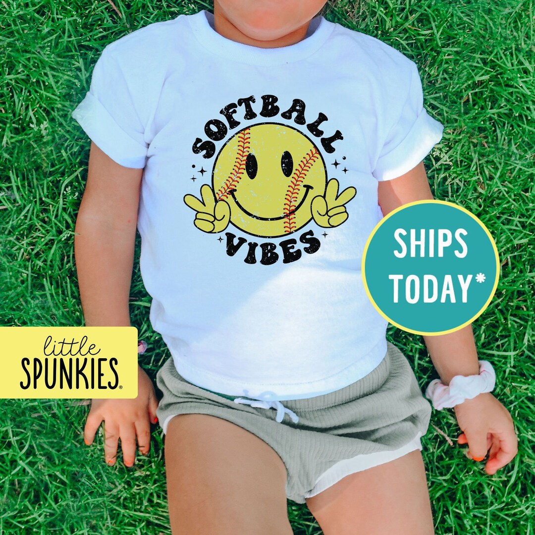 Game Day Shirts for Softball Lovers, Retro Softball Vibes Toddler T ...