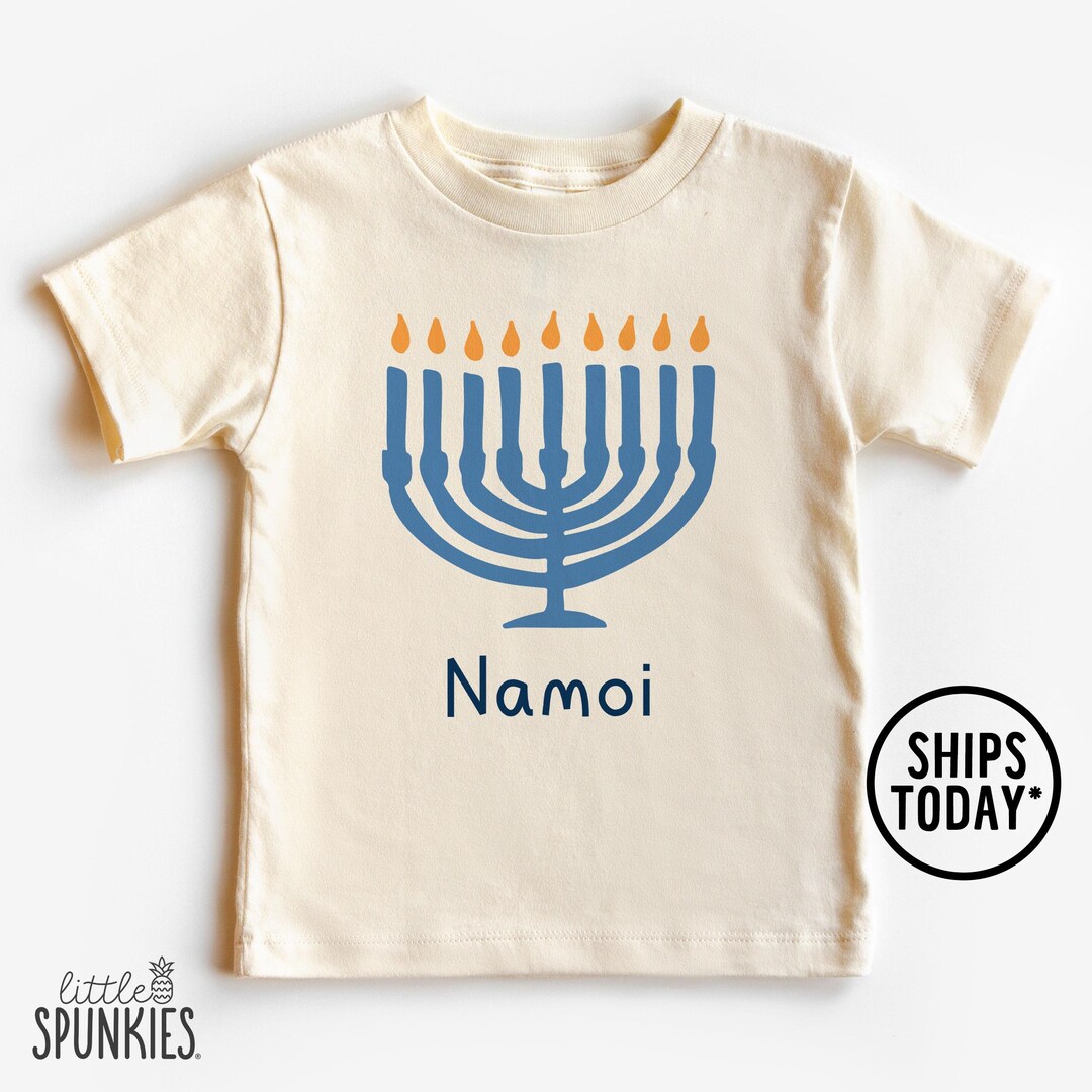 Personalized Menorah With Name T-shirt: Custom Hanukkah Holiday Graphic ...