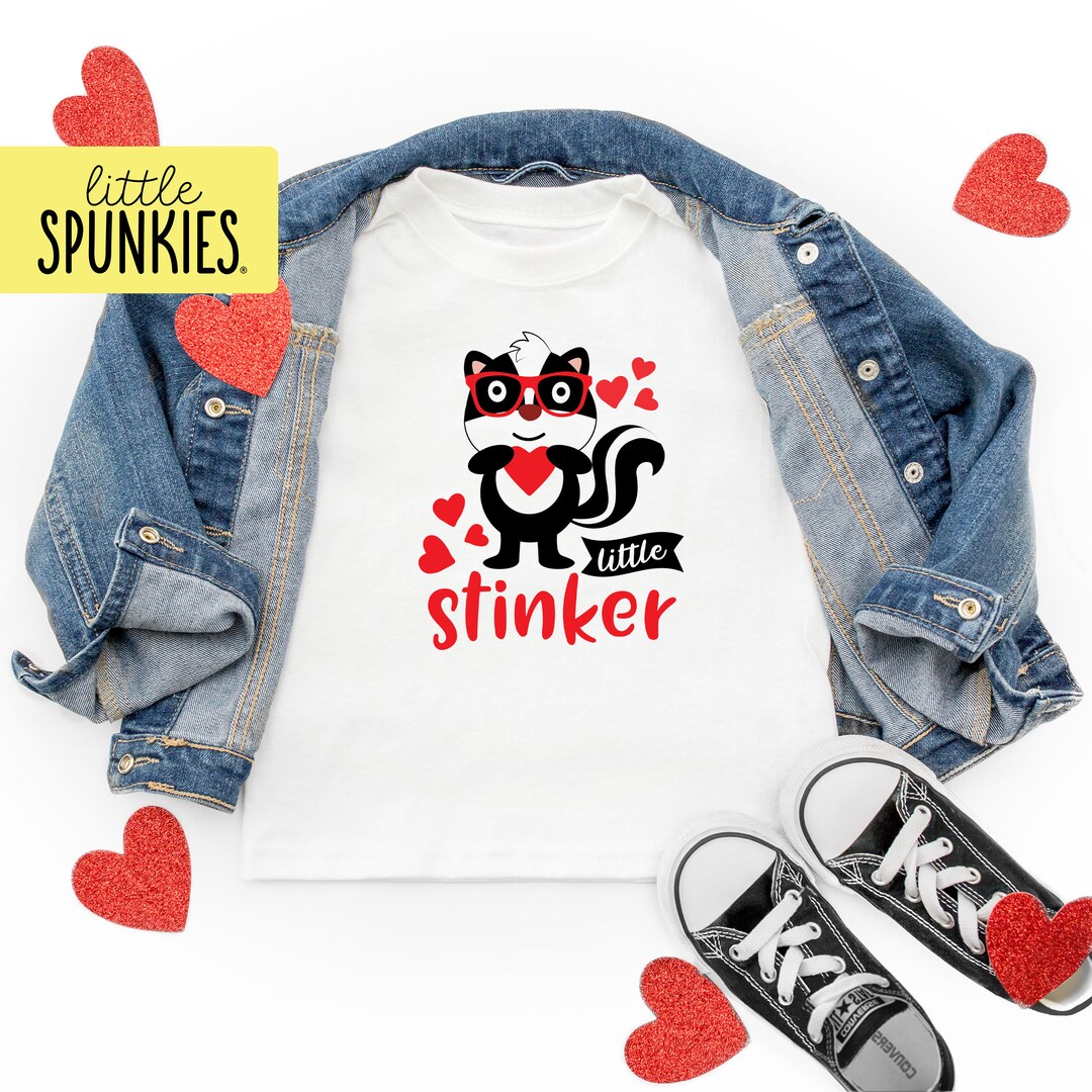 Skunk Valentines Day Shirt Little Stinker Kids Shirt Cute - Etsy