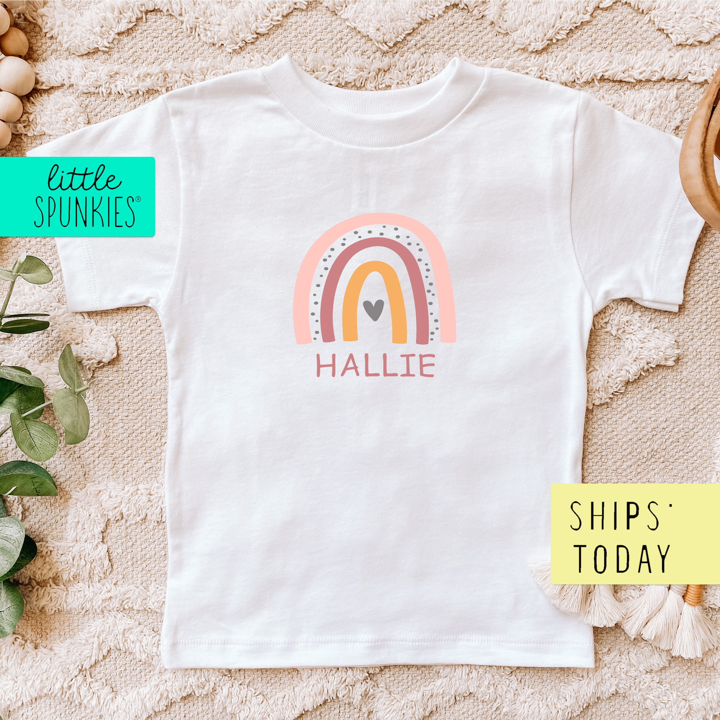 Rainbow Shirt for Girls Personalized Pink Rainbow T-Shirt | Etsy