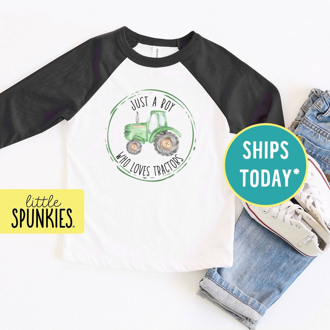 Farming Raglan for Boys, Just a Boy Who Loves Tractors Raglan, Farm ...