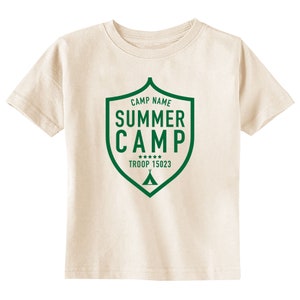 Custom Summer Camp Shirt for Kids, Matching Troop Badge Shirts ...