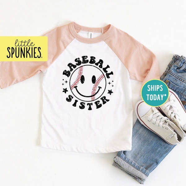 Baseball Sister Smiley Face - Etsy