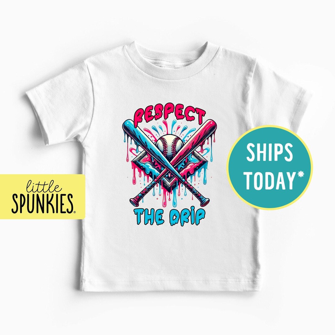 Respect the Drip Kids T-shirt, Funny Baseball Graphic, Summer Sports ...
