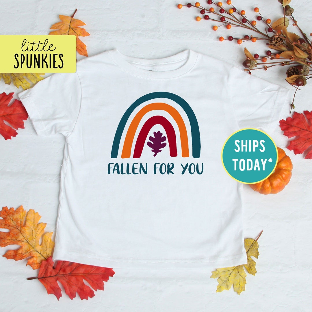 Fallen for You Rainbow T-shirt, Cute Fall Kid Clothes, Pumpkin Patch ...