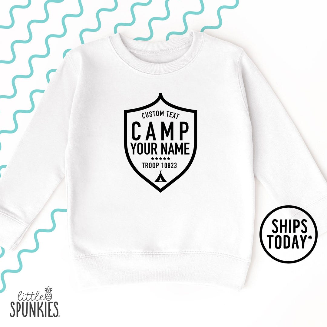Custom Camp Sweatshirts for Kids: Customized Camp Troop Badge Sweater ...