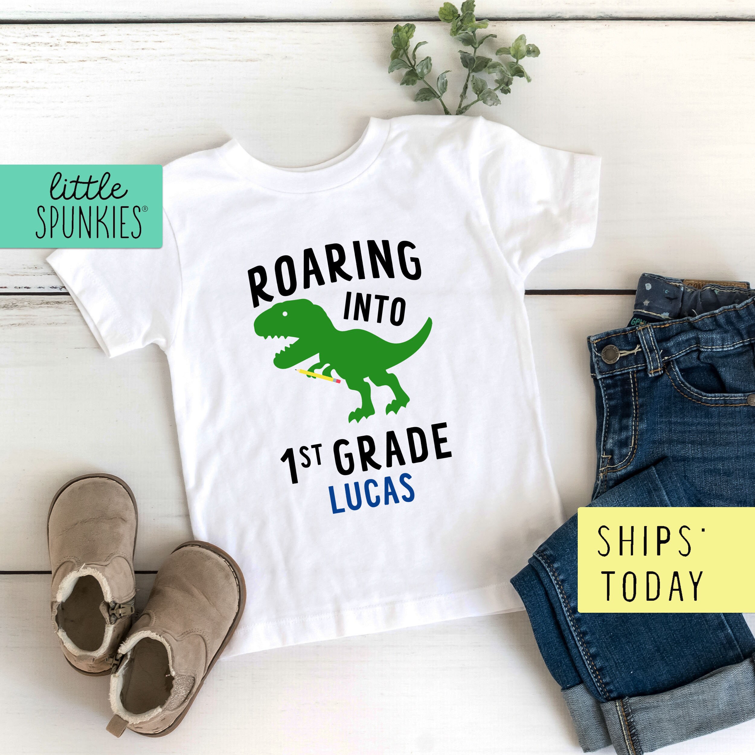 Dinosaur School Shirt First Day of Class Outfit Roaring Into | Etsy