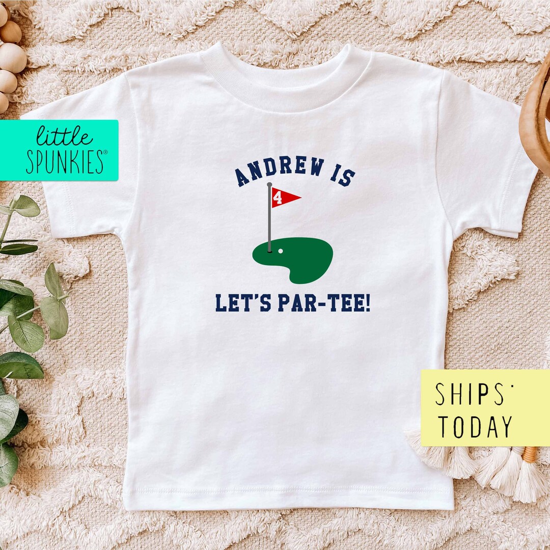 Let's Par Tee Golf Shirt With Custom Name 4th Birthday - Etsy