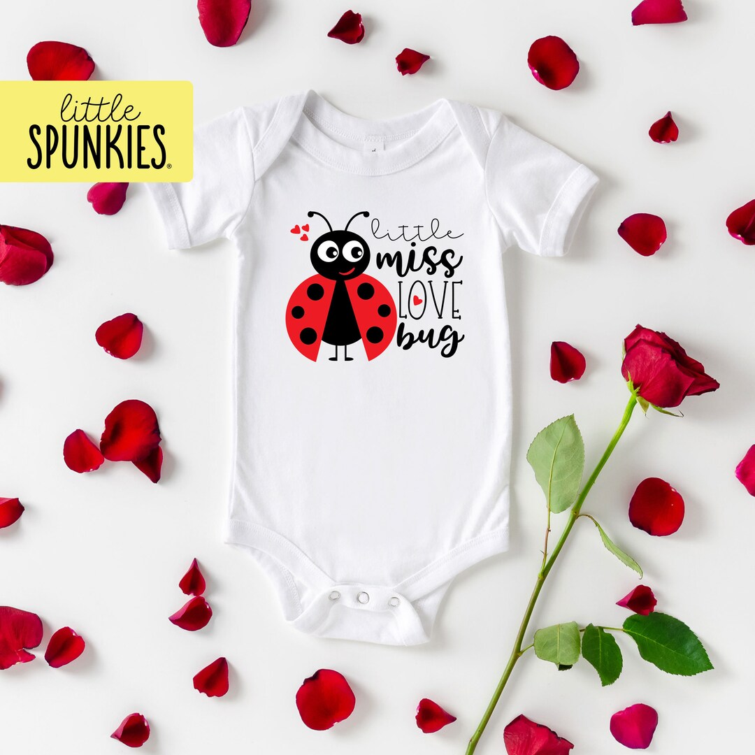 Little Miss Love Bug Onesies® Brand: Baby Girl Valentine's Day Outfit ...