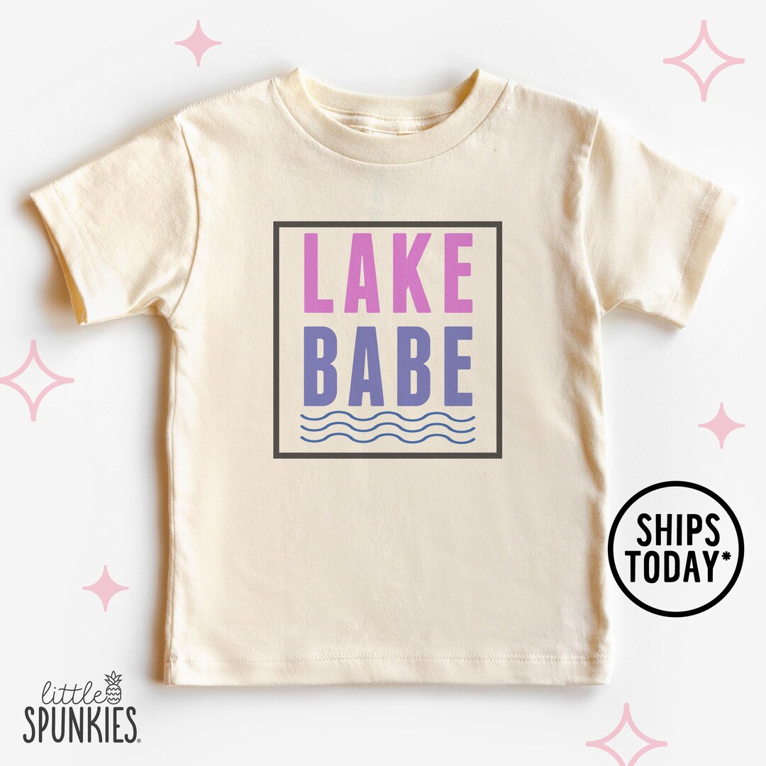 Funny Lake Shirt for Girls: Lake Babe With Waves Toddler Graphic Tee ...