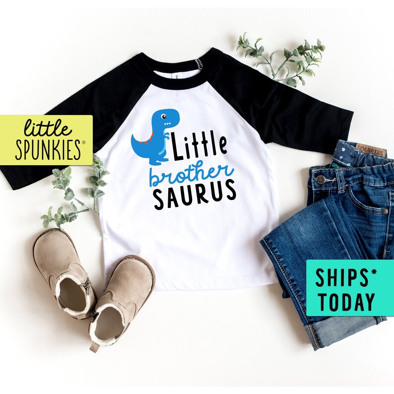 Little Brother Saurus Raglan Shirt Toddler Sibling Shirts - Etsy