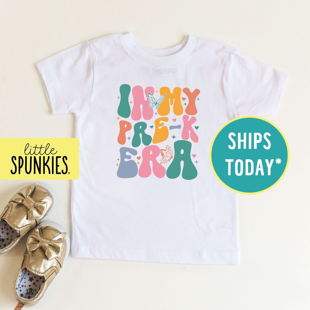 Pre-k Shirt for Girls, in My Pre-k Era Short Sleeve T-shirt, Back to ...