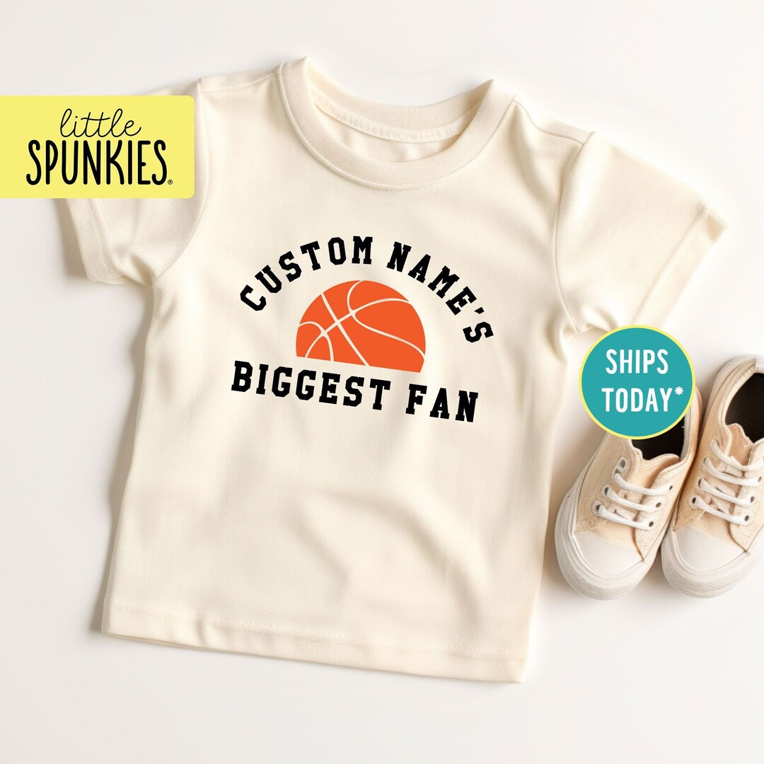 Retro Basketball Fan Tshirt, Custom Name's Biggest Fan Natural Shirt ...