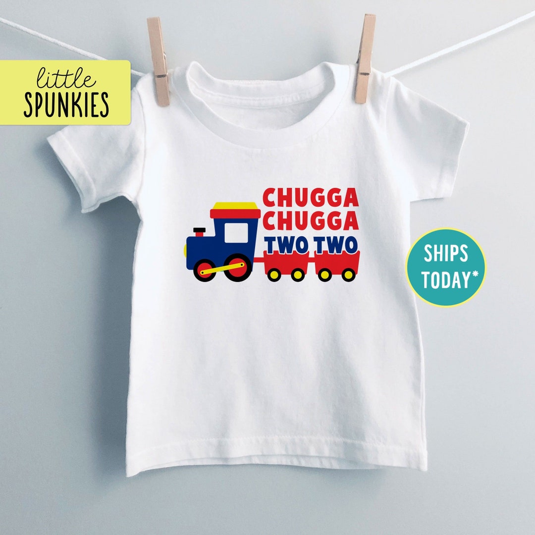 Second Birthday Party T-shirt, Chugga Chugga TWO TWO Birthday Shirt ...