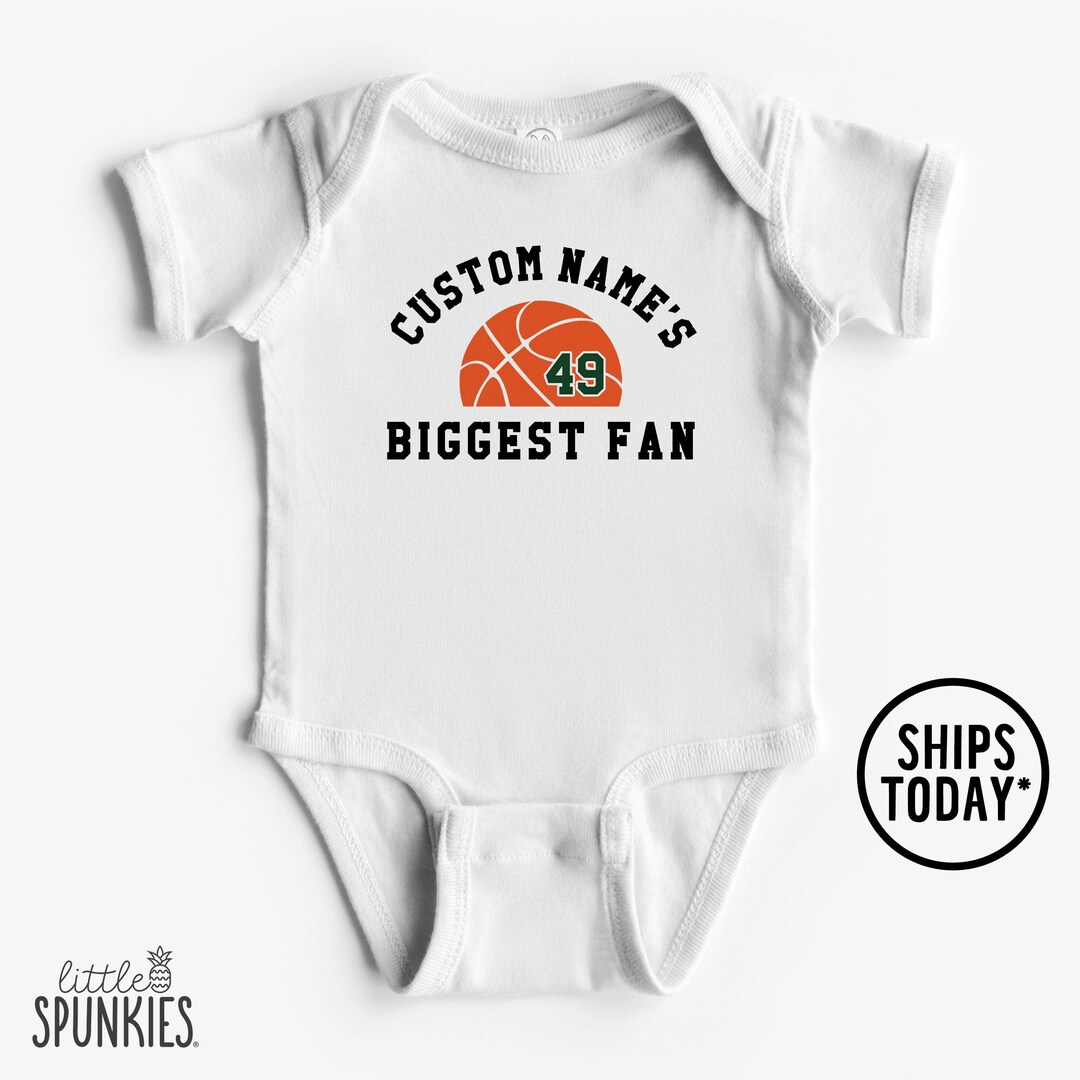 Personalized Biggest Fan Basketball Onesies® Brand: Custom Game Day ...