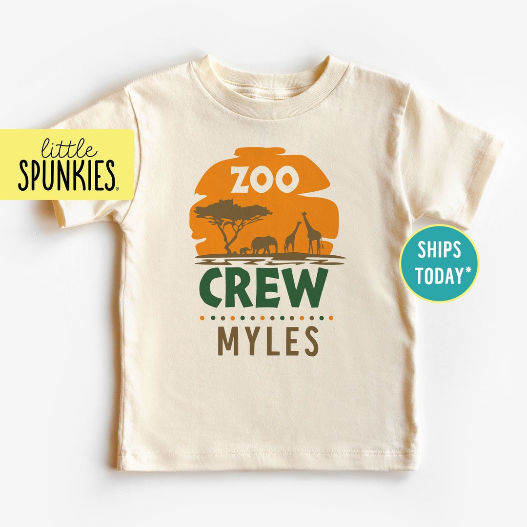Retro Trip to the Zoo Shirts, Zoo Crew With Custom Name Natural T-shirt ...