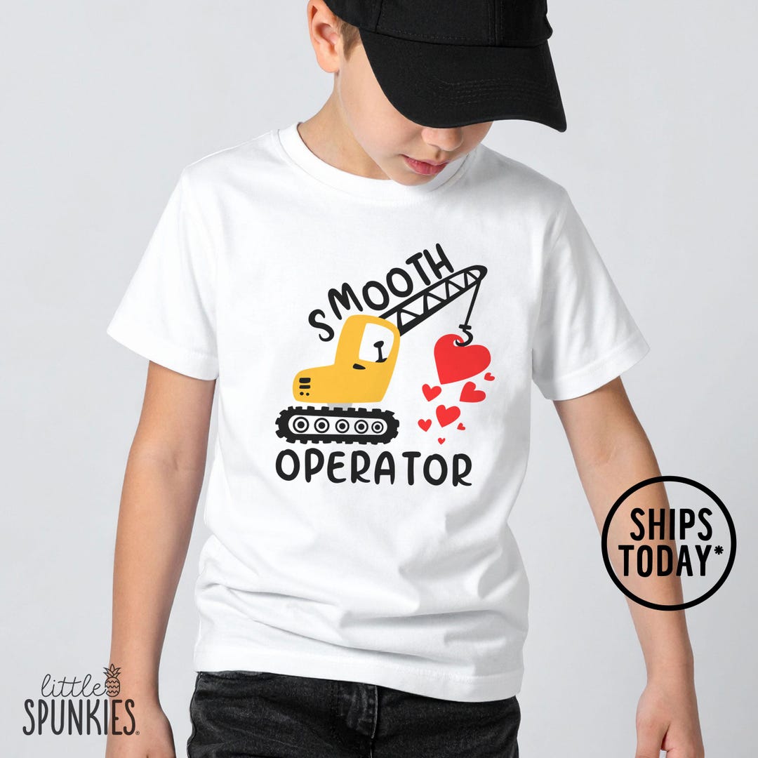 Smooth Operator Crane Graphic Tee: Funny V-day Pun Shirt for Kids ...