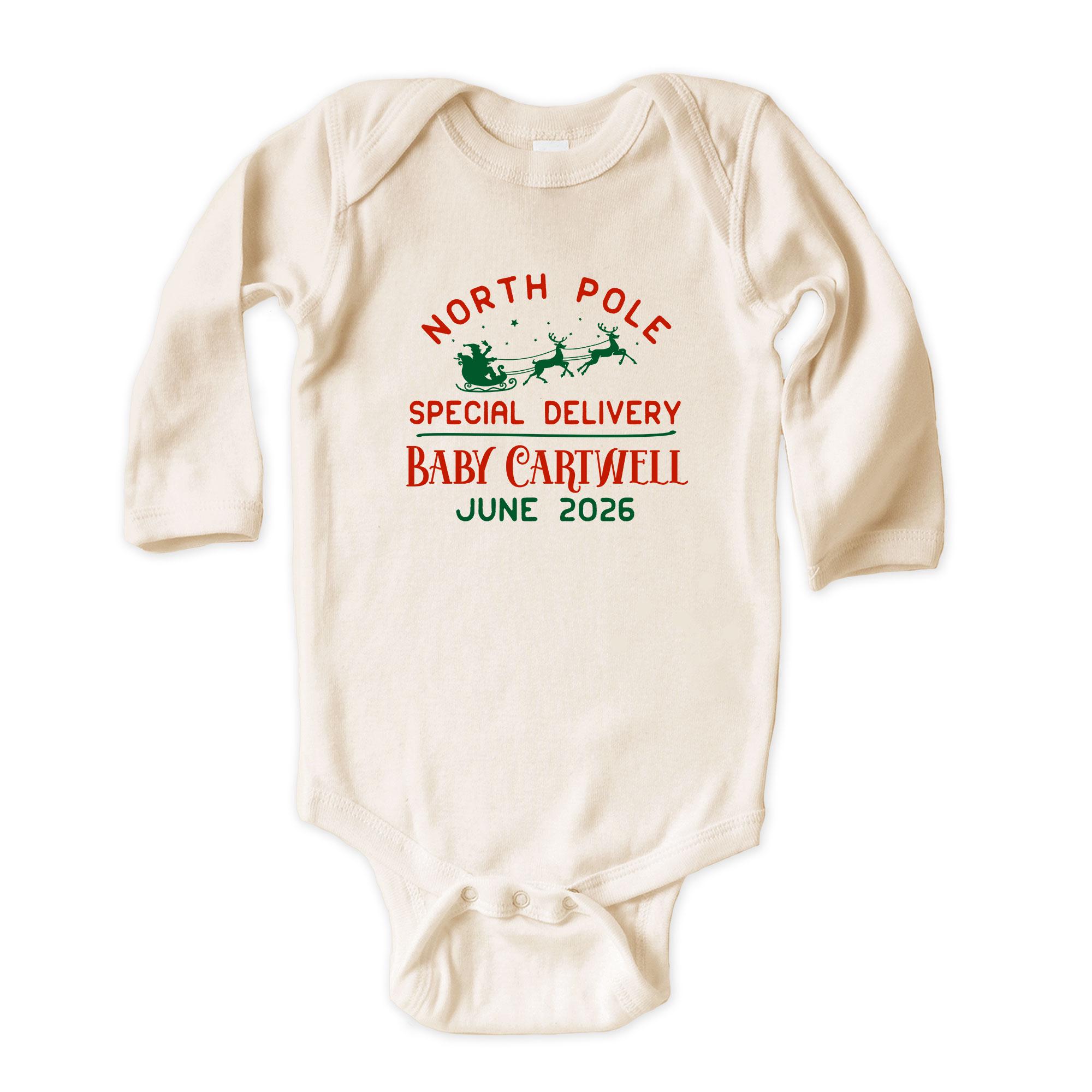 Personalized Christmas Pregnancy Reveal: North Pole Special Delivery ...