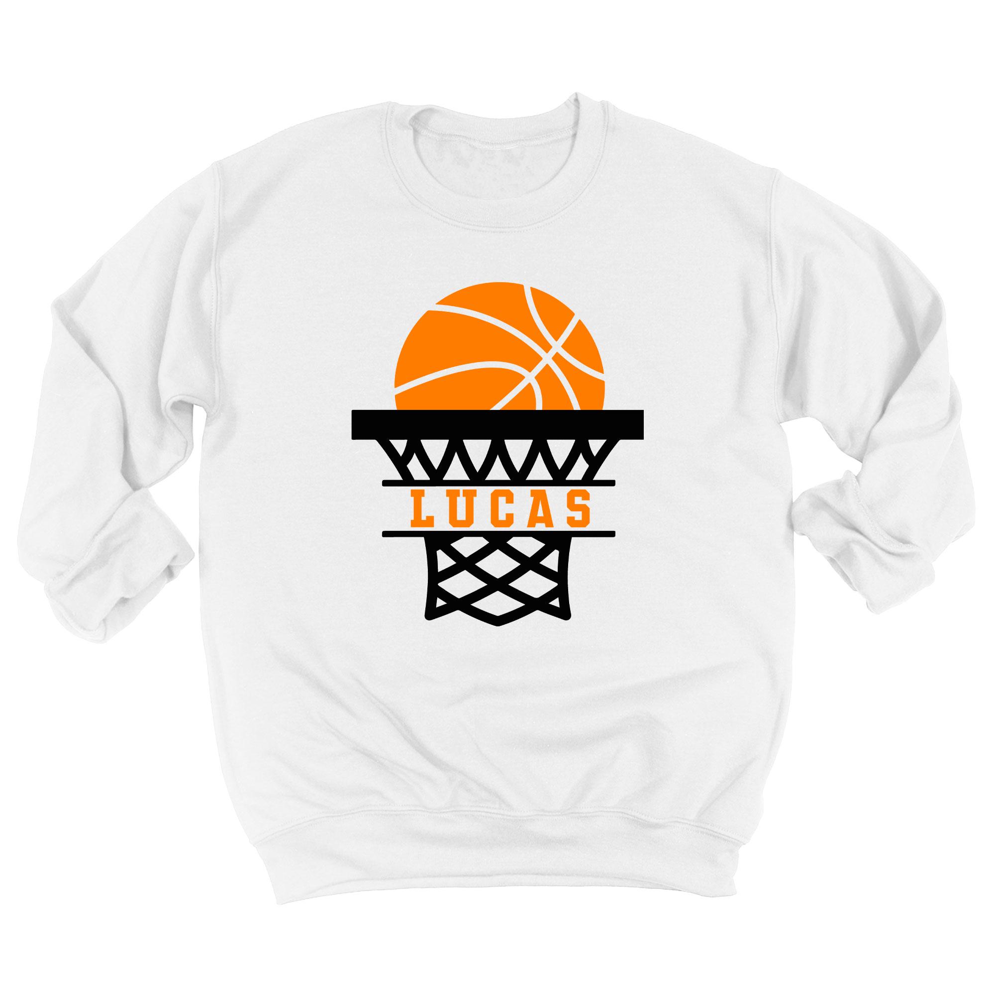Custom Name Basketball and Hoop T-shirt: School Spirit Cotton Tee ...