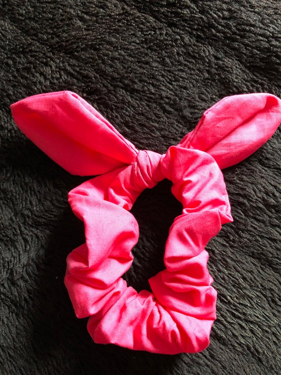 Neon Pink Sailor Bow Scrunchie | Etsy